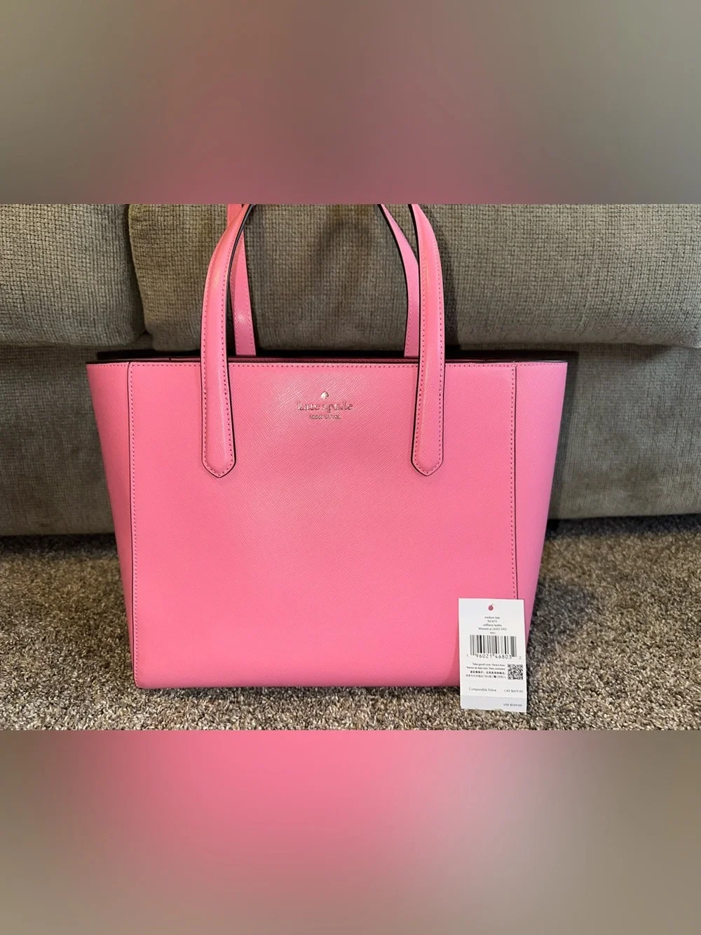 kate spade | Bags | Kate Spade Bright Pink Staci Saffiano Leather Tote ...